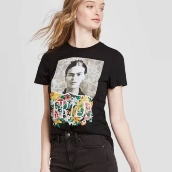 Urban Outfitters | Tops | Frida Kahlo Isaac Morris Ltd Black Floral ...